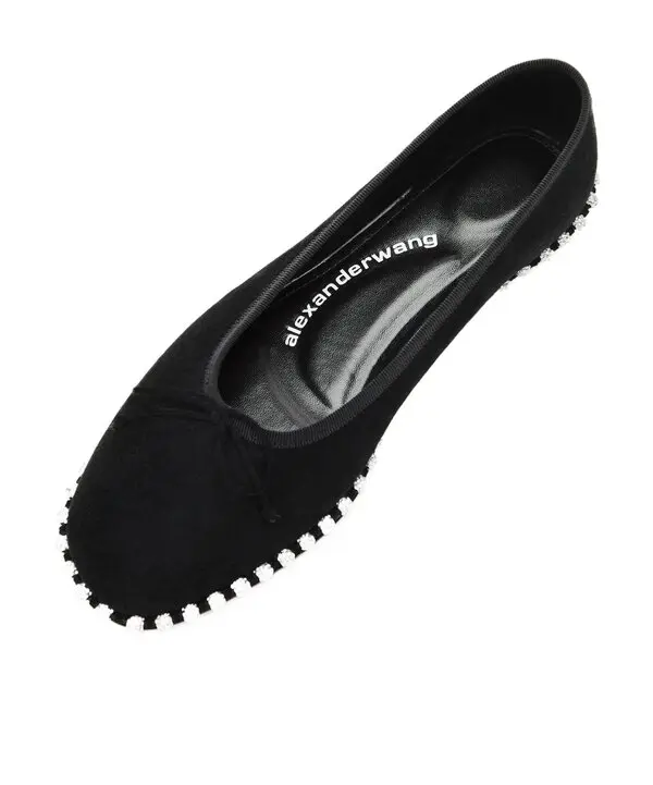 Alexander Wang Crystal Ball Chain Trim Ballet Flats