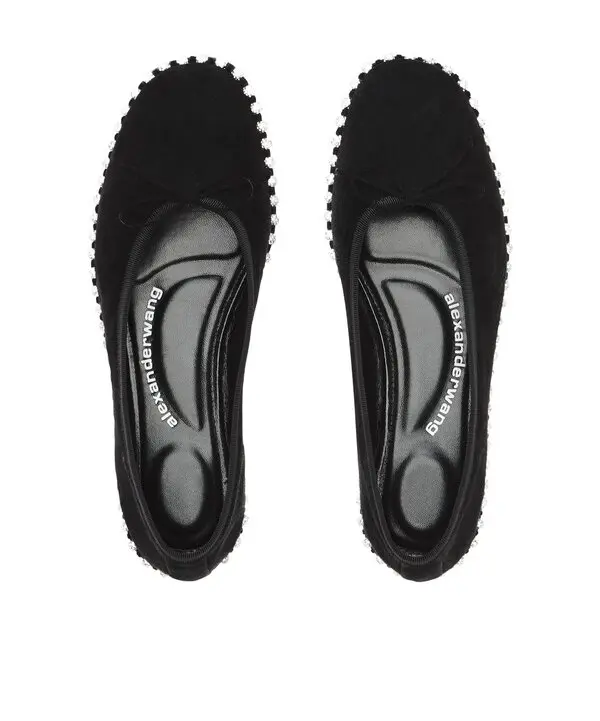 Alexander Wang Crystal Ball Chain Trim Ballet Flats