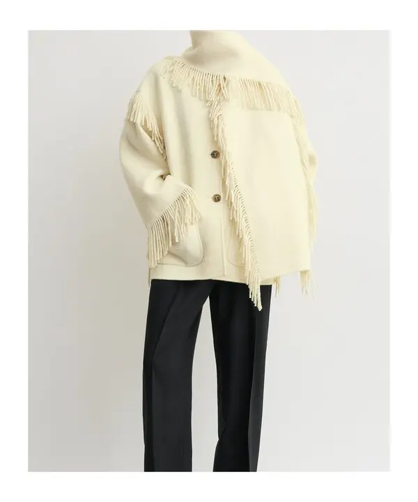 TOTEME High Neck Fringe Jacket