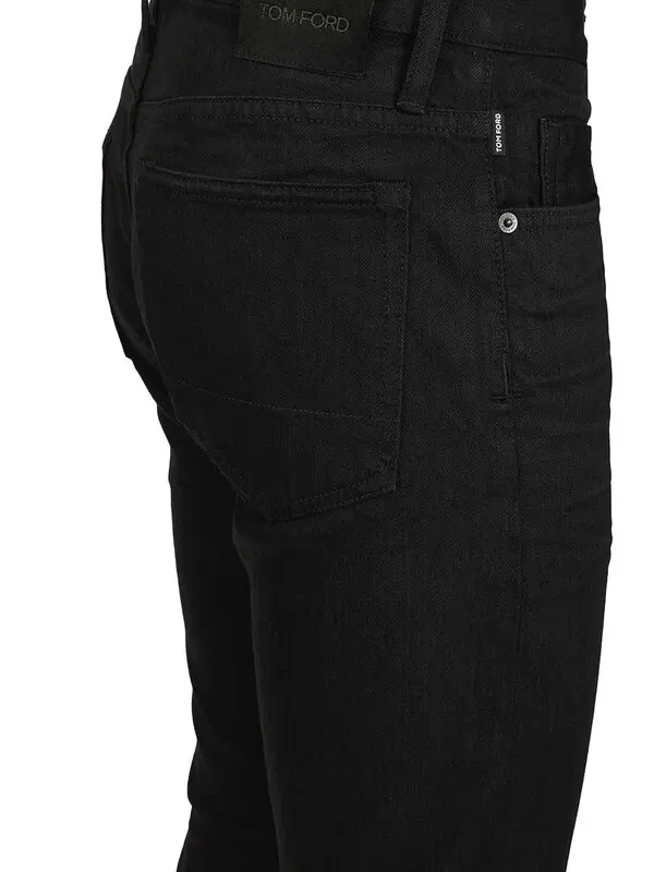 TOM FORD Stretch Ruched Slim Fit Jeans - Black