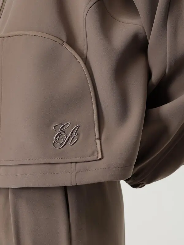 Emporio Armani Zip-up Logo Embroidered Jacket
