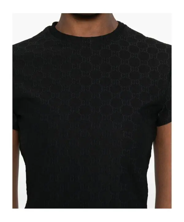 Gucci Monogram Embossed Short Sleeve T-shirt