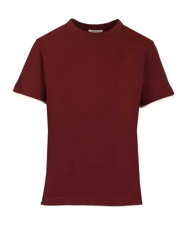 Moncler Logo Trim T-shirt - Red In