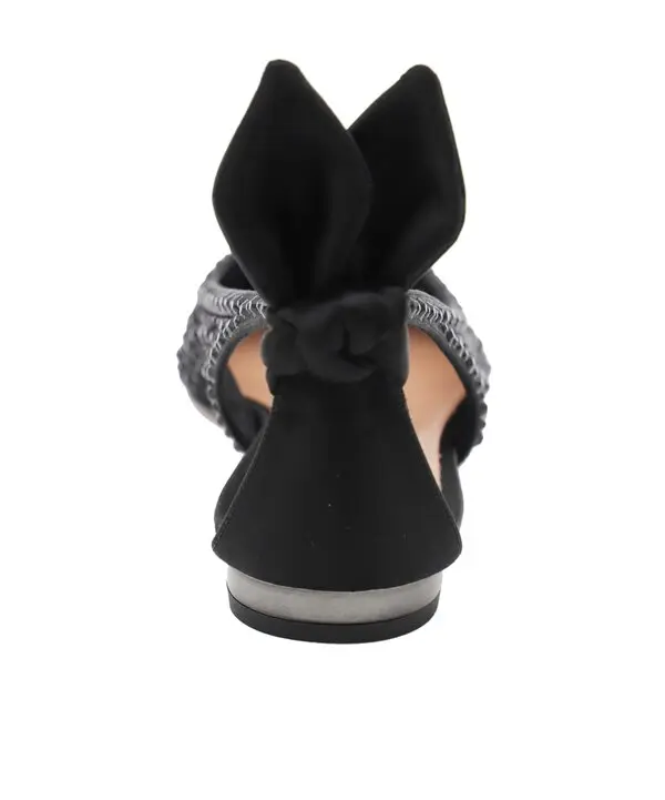 AQUAZZURA Embellished Bow Detail Tulle Flats