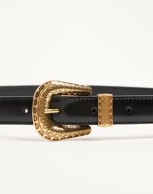 Valentino Garavani Vlogo Signature Buckled Belt - Black