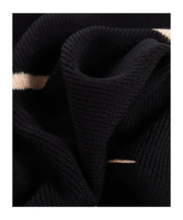 Moschino Embroidery Striped Scarf - Black