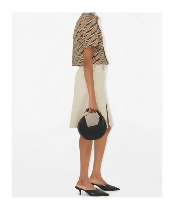 Burberry Checked Cropped Short Sleeve Shirt