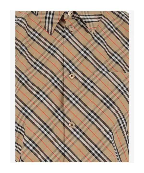 Burberry Checked Cropped Short Sleeve Shirt