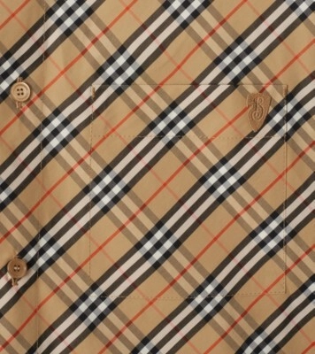 Burberry Checked Cropped Short Sleeve Shirt
