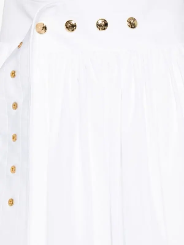 Celine Pleated Cotton Poplin Midi Skirt