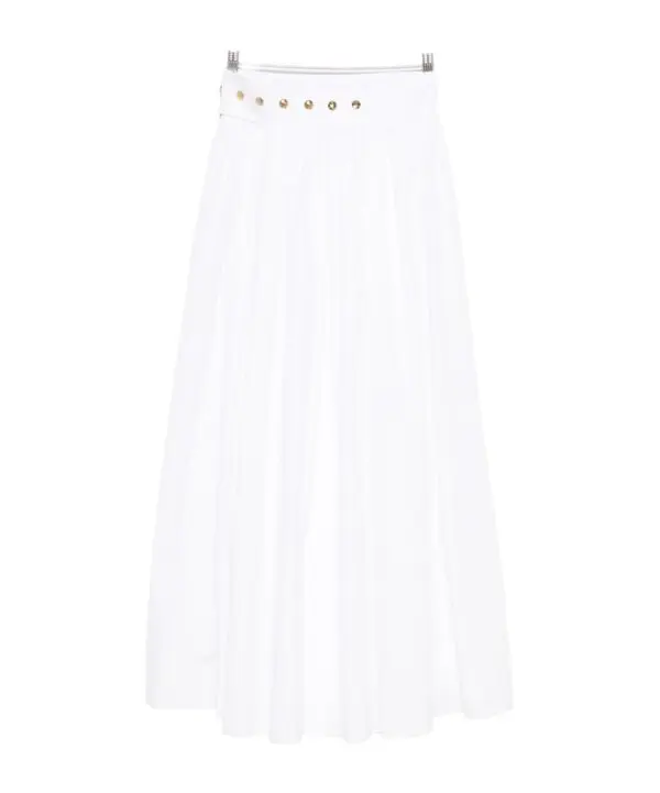 Celine Pleated Cotton Poplin Midi Skirt
