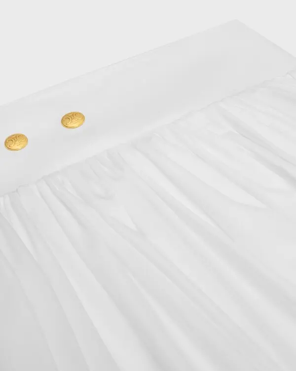 Celine Pleated Cotton Poplin Midi Skirt