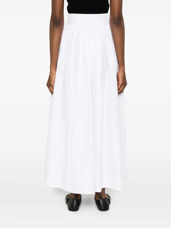 Celine Pleated Cotton Poplin Midi Skirt
