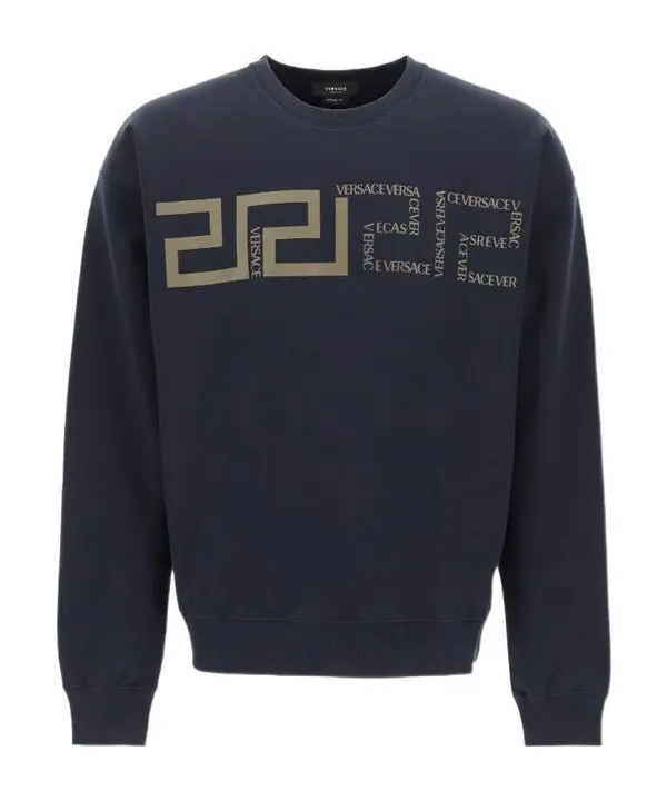 Versace Greca Print Crewneck Sweatshirt