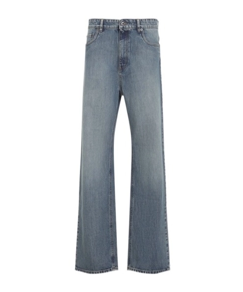 Miu Miu Wide Leg Stonewashed Denim Jeans - Navy Blue