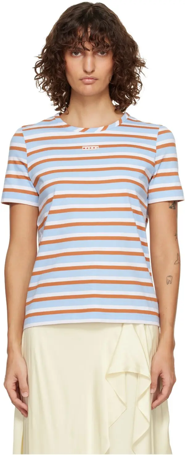 Marni Striped Logo Patch T-shirt