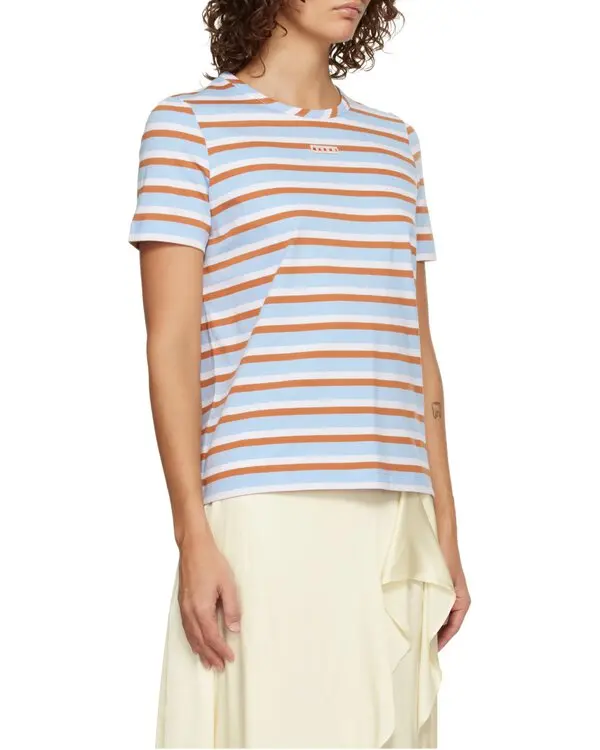 Marni Striped Logo Patch T-shirt