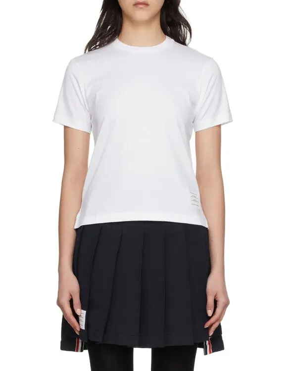 Thom Browne Logo Patch Crewneck T-shirt - White