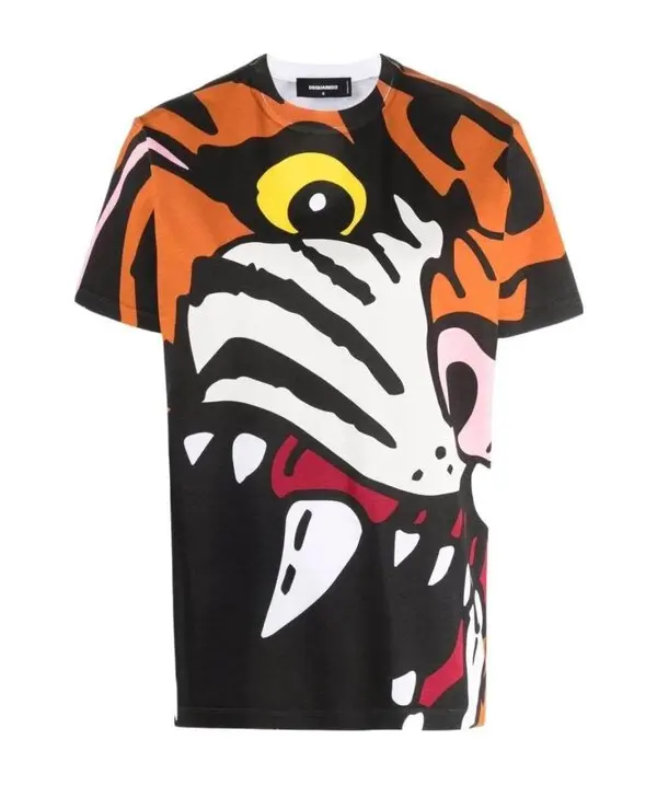 Dsquared2 Tiger Print Crewneck T-shirt