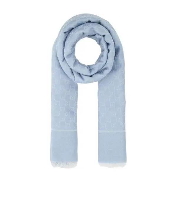 Gucci Gg Supreme Logo Scarf - Blue