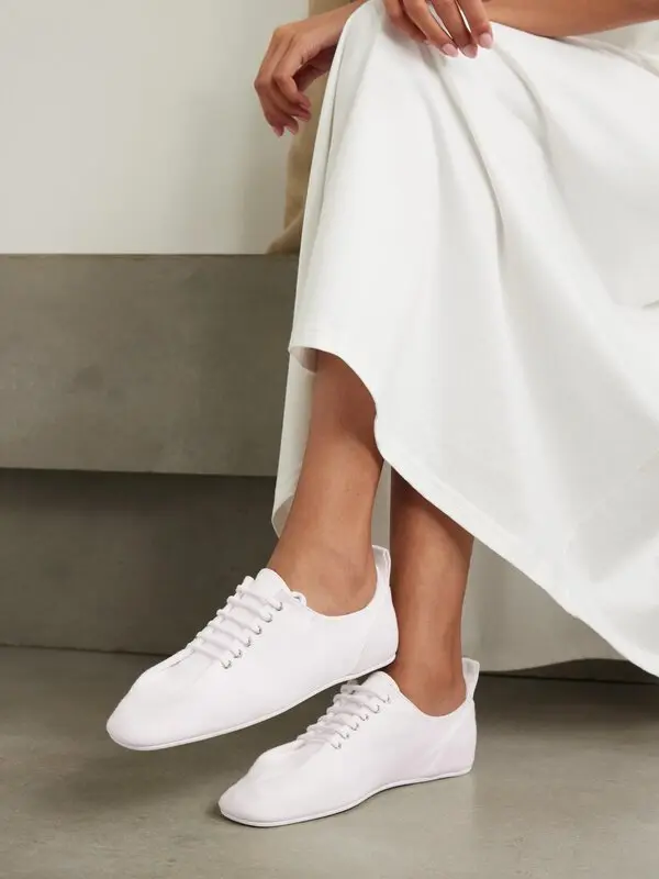 TOTEME Lace-up Low-top Sneakers With Square Toe