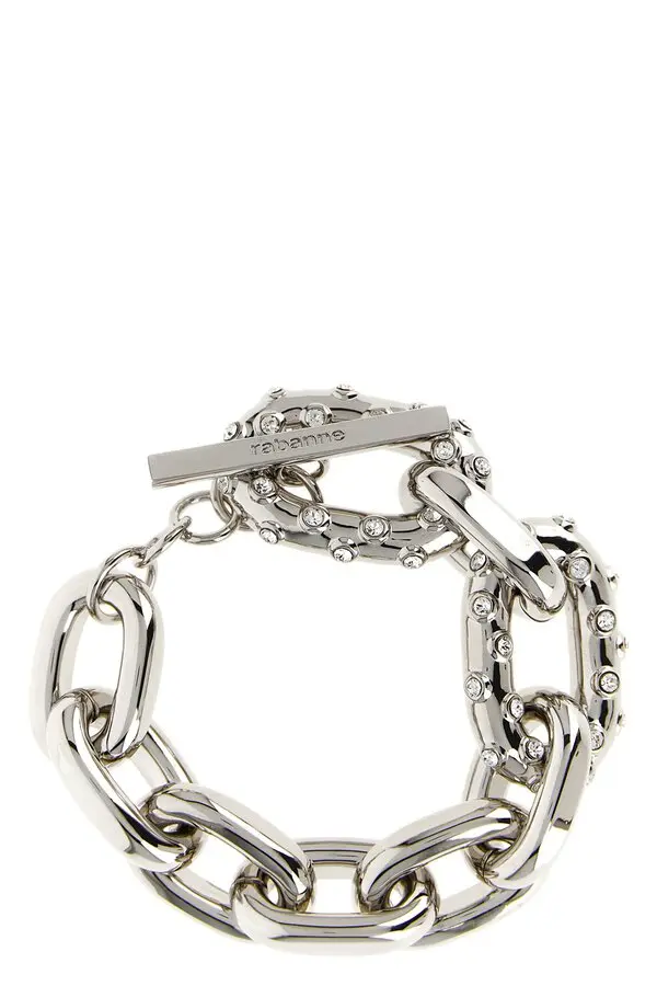 Rabanne Embellished Chain Link Bracelet - Gray