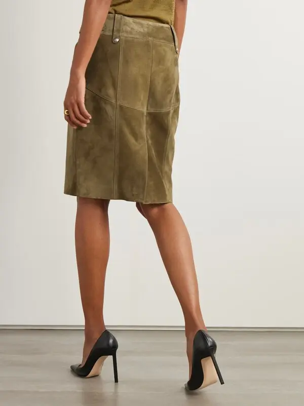 TOM FORD Suede Midi Skirt