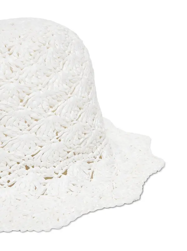 Red Valentino Woven Bucket Hat - White