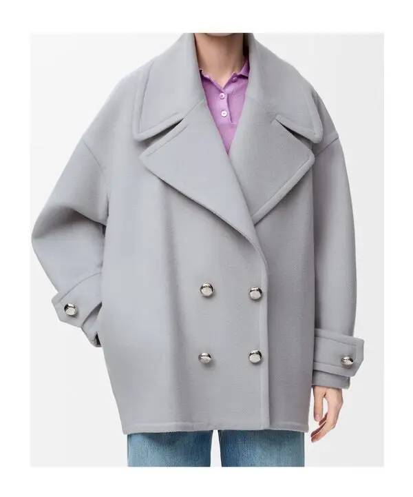 Loewe Double-breasted Short Peacoat