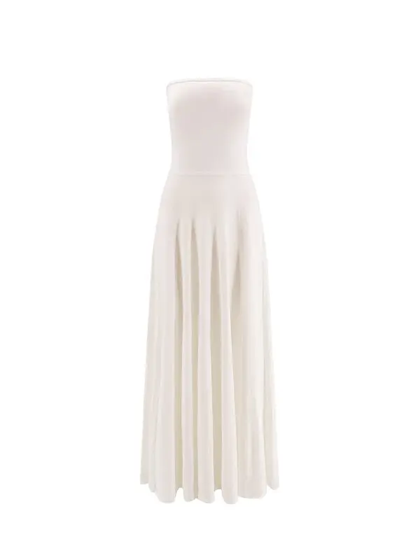 Alaïa Fluid Bustier Maxi Dress - White