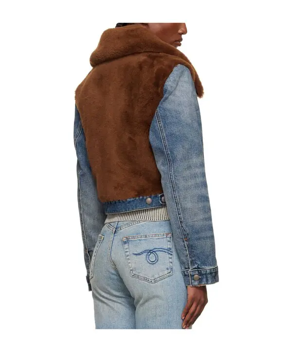 R13 Denim And Fur Jacket
