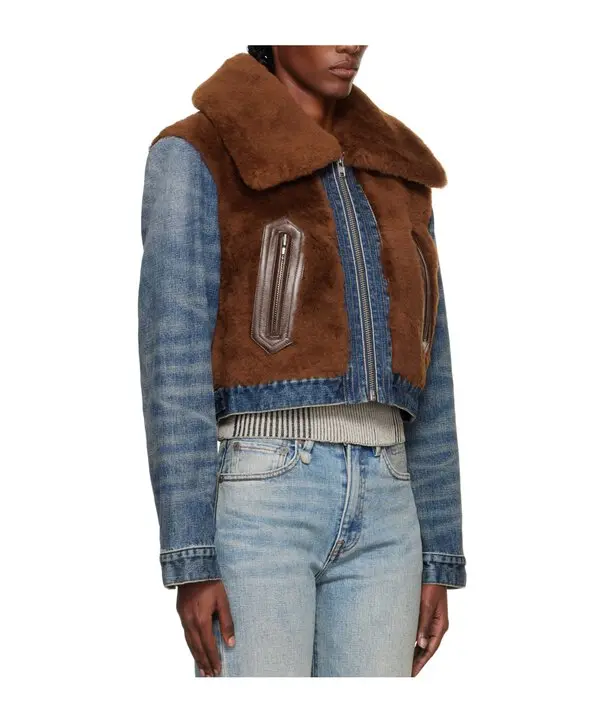 R13 Denim And Fur Jacket