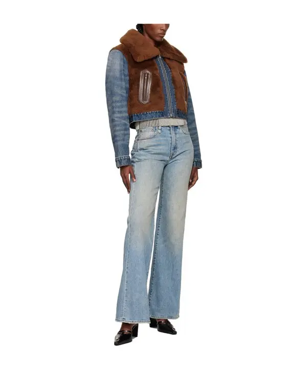 R13 Denim And Fur Jacket