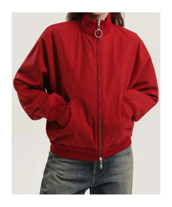 1989 STUDIO Ribbed Collar Zip-up Coat