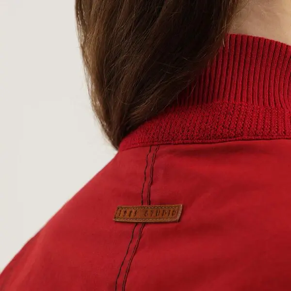 1989 STUDIO Ribbed Collar Zip-up Coat