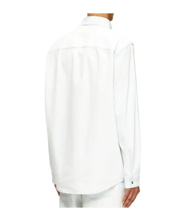 DIESEL® D-simply Logo-embroidered Cotton Shirt - Light Blue