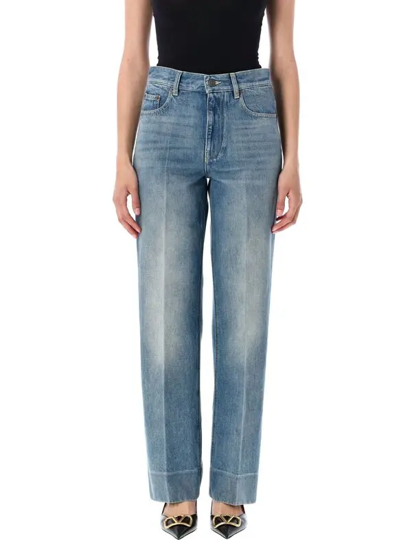 Valentino Garavani Logo Patch Classic Jeans