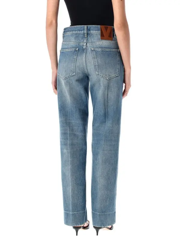 Valentino Garavani Logo Patch Classic Jeans