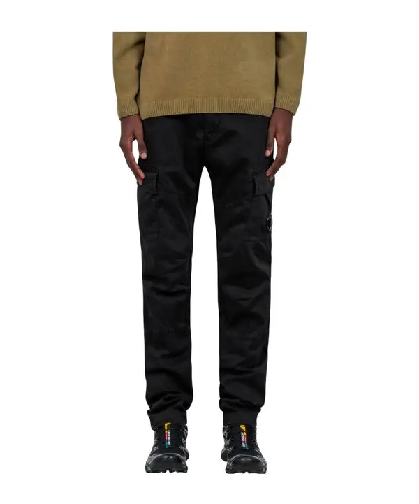 C.P. COMPANY Cargo Sateen Pants - Black