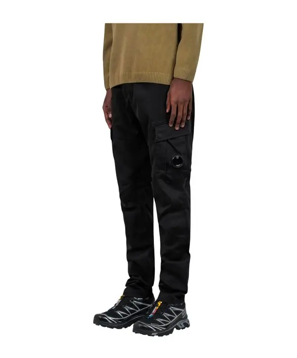 C.P. COMPANY Cargo Sateen Pants - Black