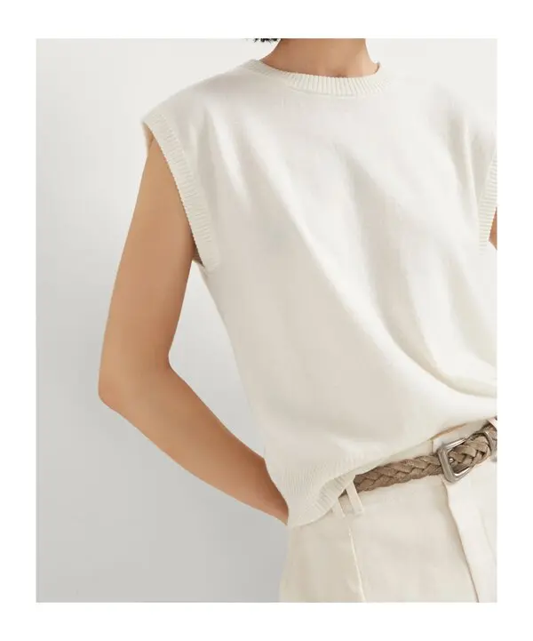 Brunello Cucinelli Monili Detail Ribbed Knit Vest