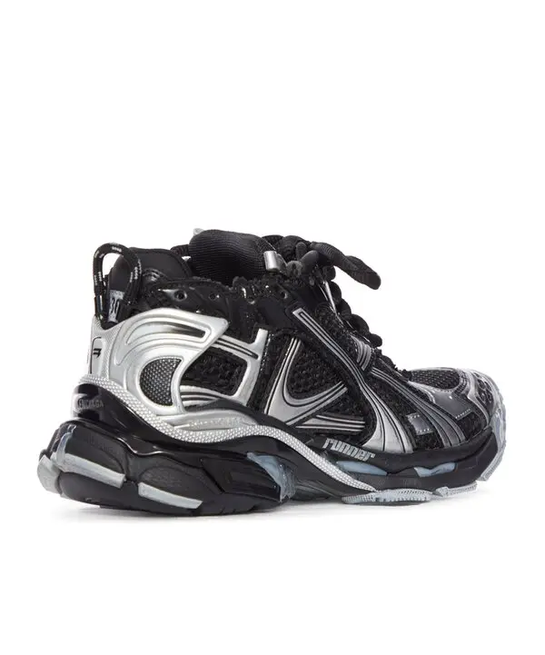Balenciaga Mesh Panelled Lace-up Sneakers - Black