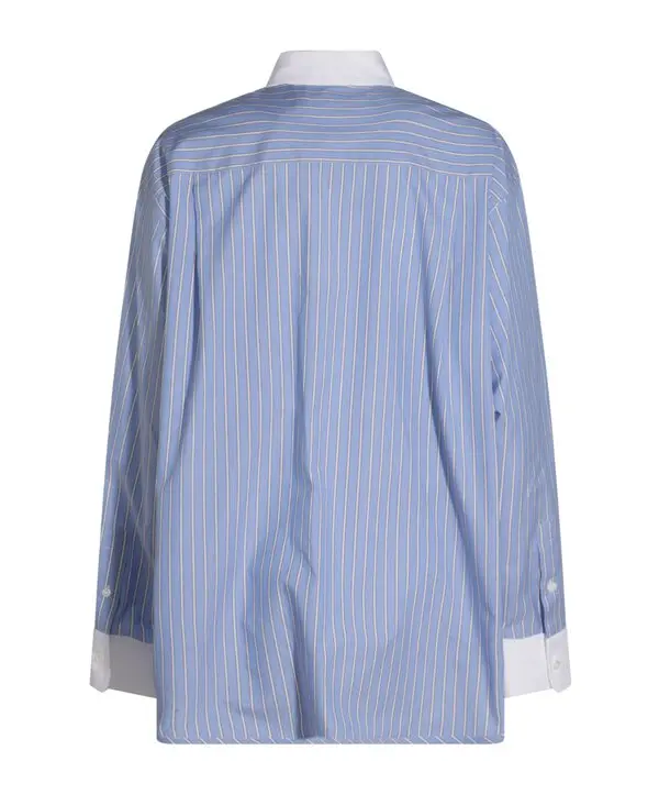 Marni Striped Shirt With Curved Hem And Button Cuffs