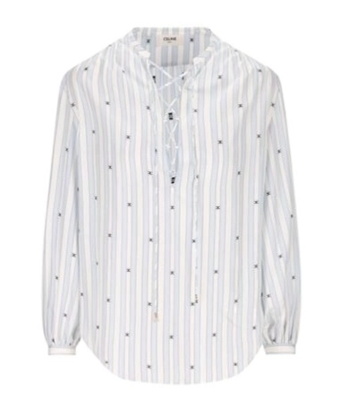 Celine Romy Striped Silk Blouse
