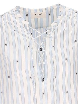 Celine Romy Striped Silk Blouse