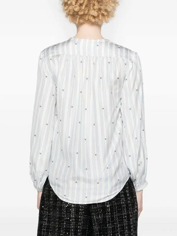 Celine Romy Striped Silk Blouse