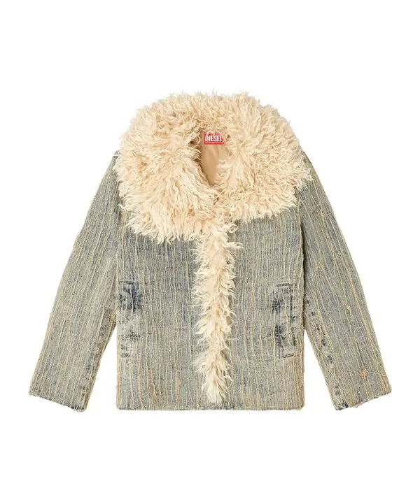DIESEL® De-aconic-s Jacket With Fur Trim