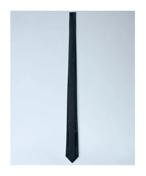 Saint Laurent Striped Silk Satin Tie