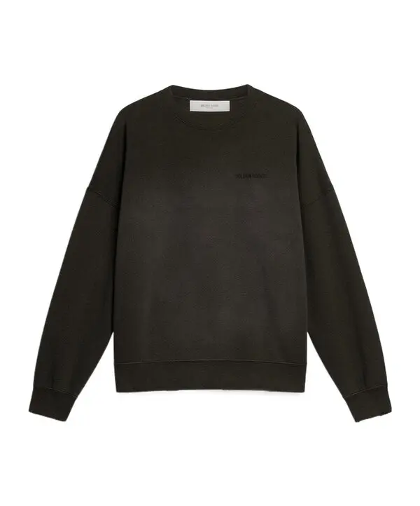 GOLDEN GOOSE Logo Printed Crewneck Sweatshirt - Do Old Black