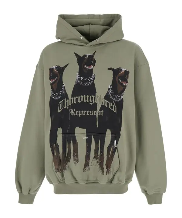 REPRESENT Thoroughbred Long Sleeve Hoodie - Green